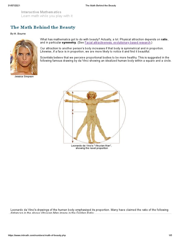 The Math Behind The Beauty | PDF | Beauty | Mathematics