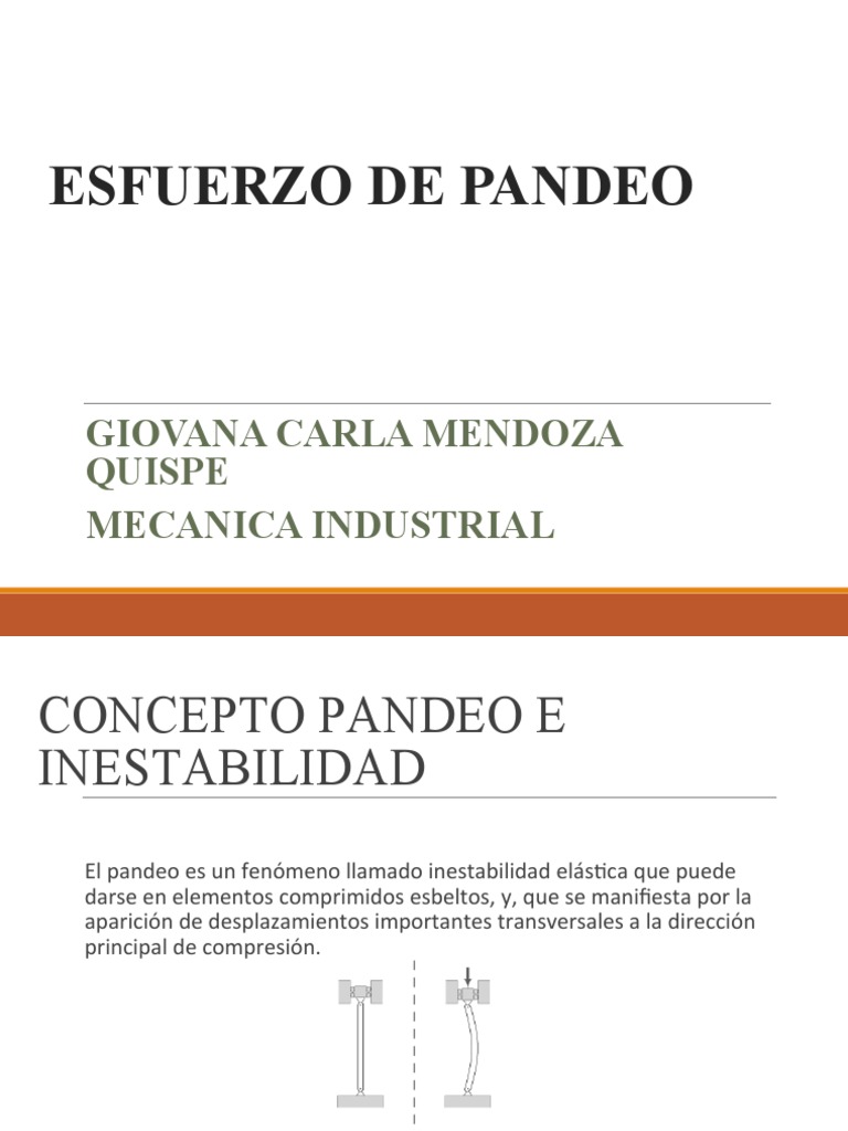 Pandeo en Columnas PPT Dmil14108200910 | PDF | Pandeo | Mecánica