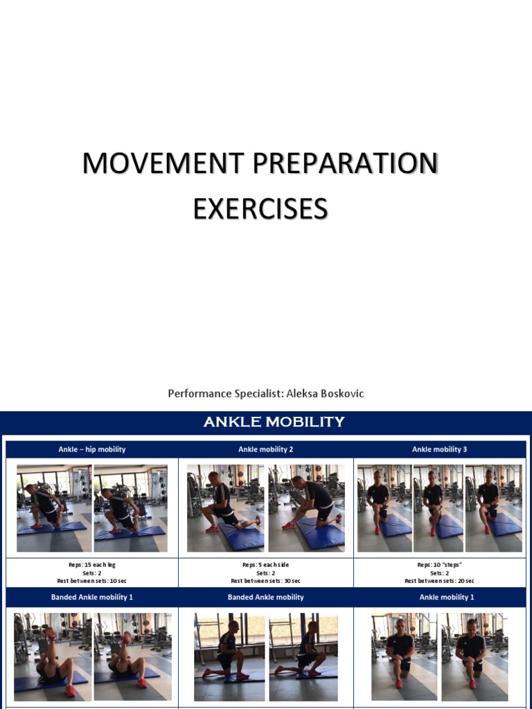 Movement Preparation Exercises: Performance Specialist: Aleksa Boskovic ...