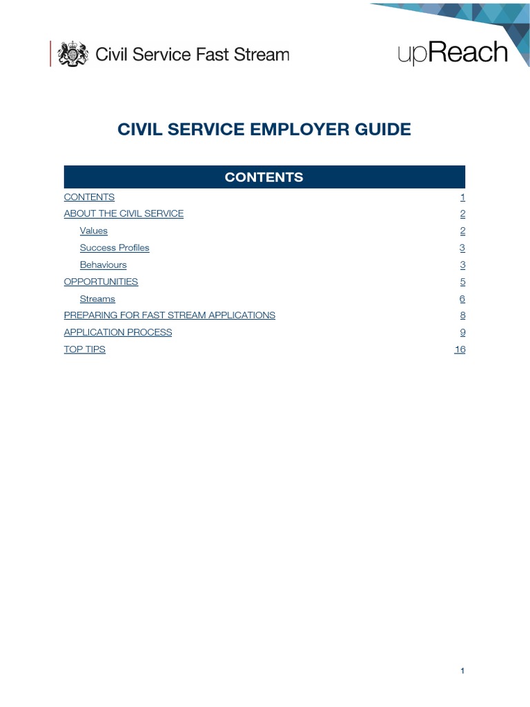 Civil Service Employer Guide | PDF | Interview | Internship