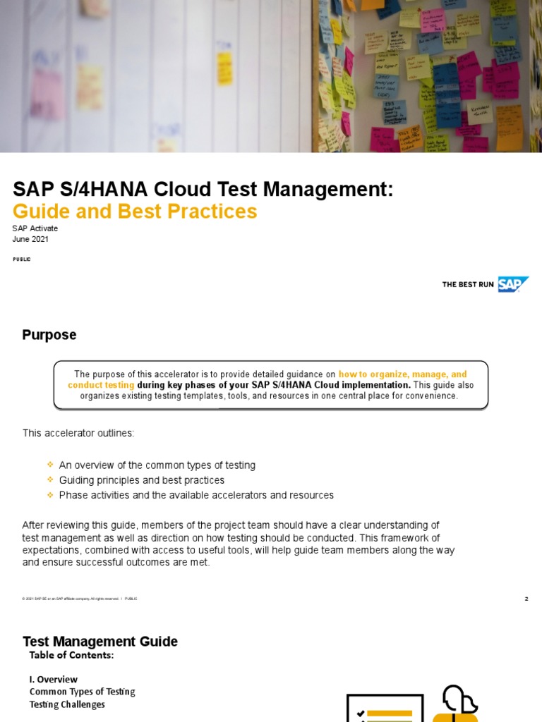 SAP S/4HANA Cloud Test Management:: Guide and Best Practices | PDF ...