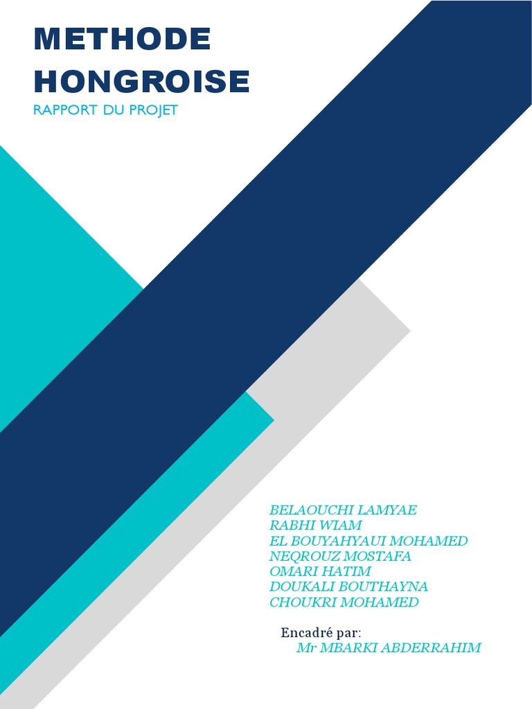 Rapport Methode Hongroise | PDF | Fichier texte | Matrice (Mathématiques)