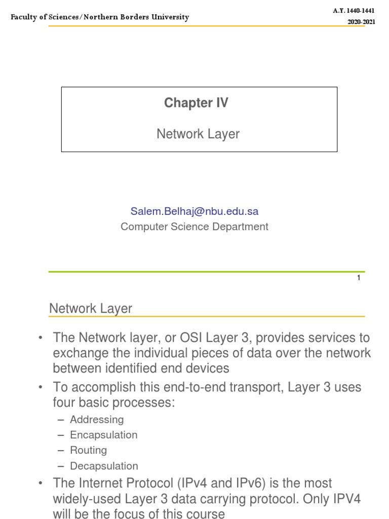 Network Layer: Computer Science Department | Download Free PDF ...