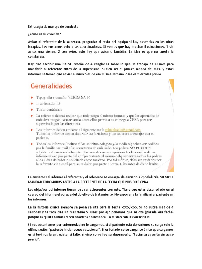 Estrategia de Manejo de Conducta | PDF