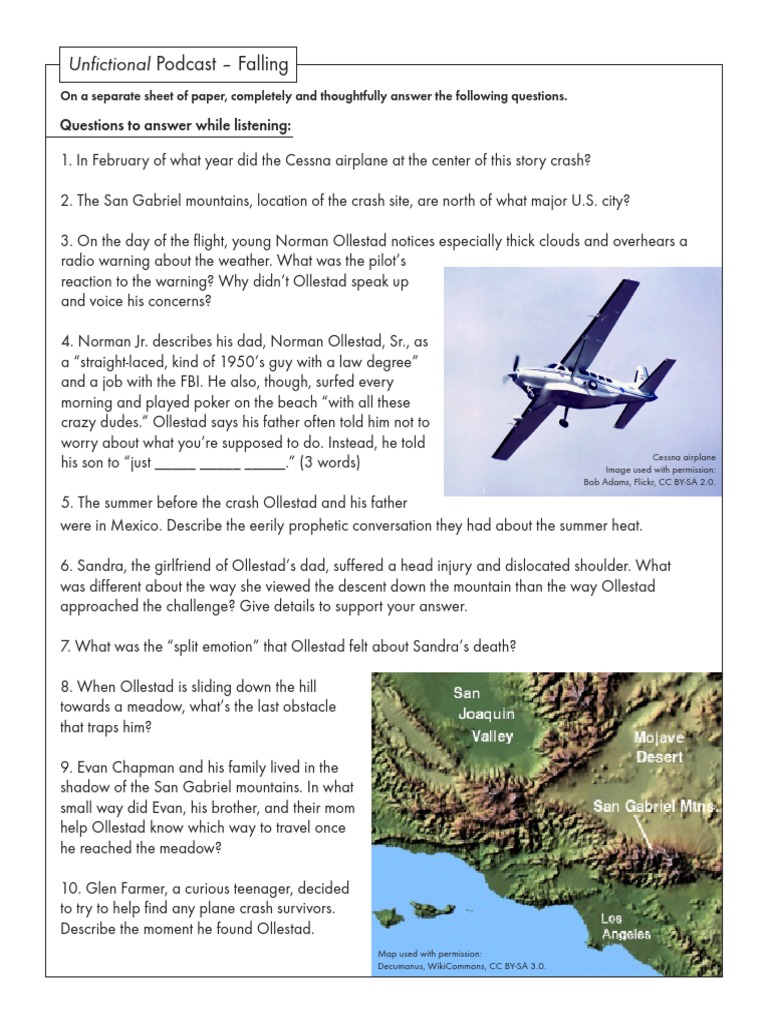 Unfictional Podcast - Falling: Questions To Answer While Listening | PDF