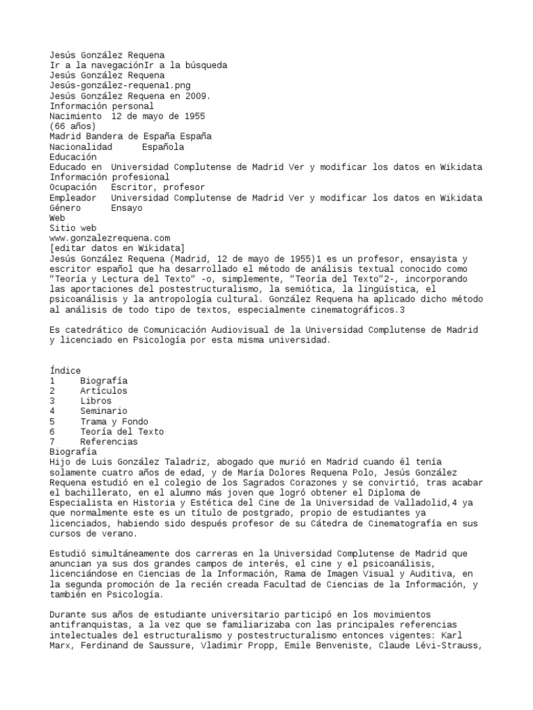 Jes s Gonz lez Requena PDF Wikipedia Jacques Lacan