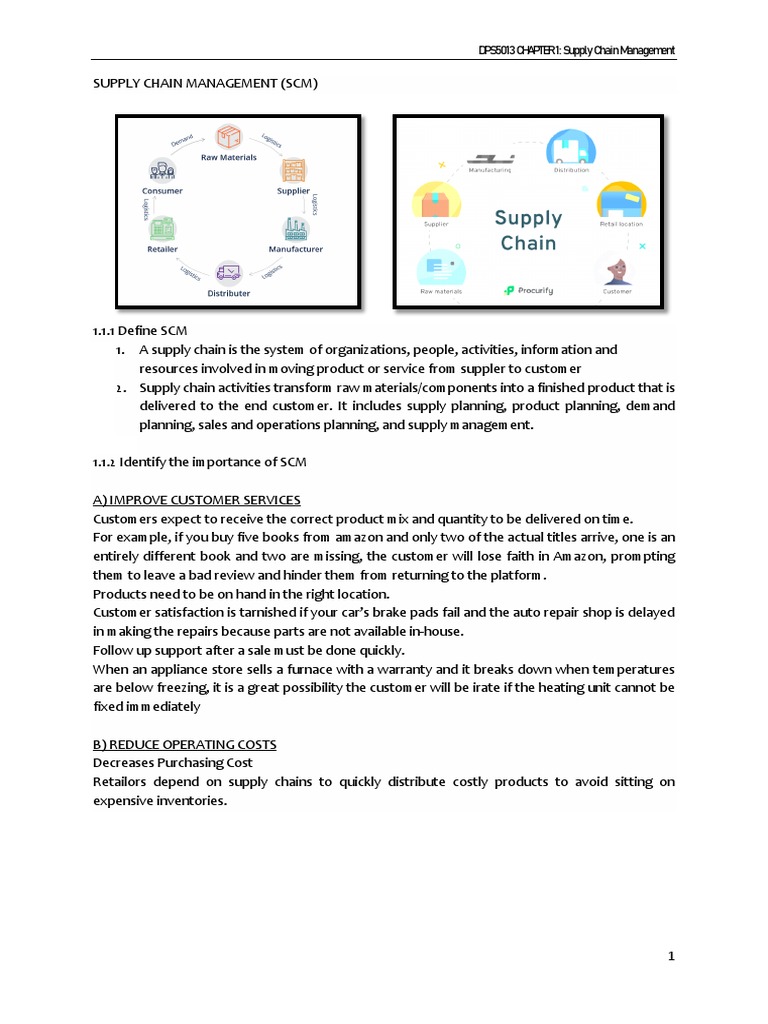DPS5013 CHAPTER 1: Supply Chain Management | PDF | Supply Chain Management | Supply Chain