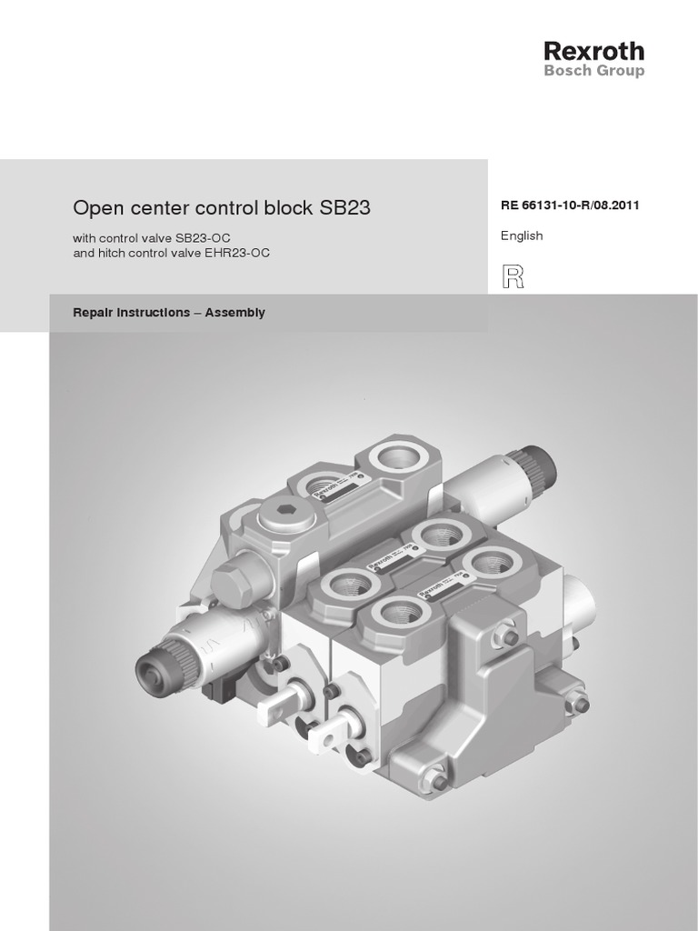 Open Center Control Block SB23: English With Control Valve SB23-OC and ...