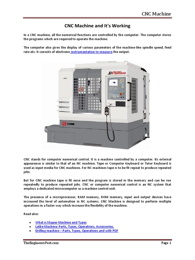 CNC Machine | PDF | Numerical Control | Machines