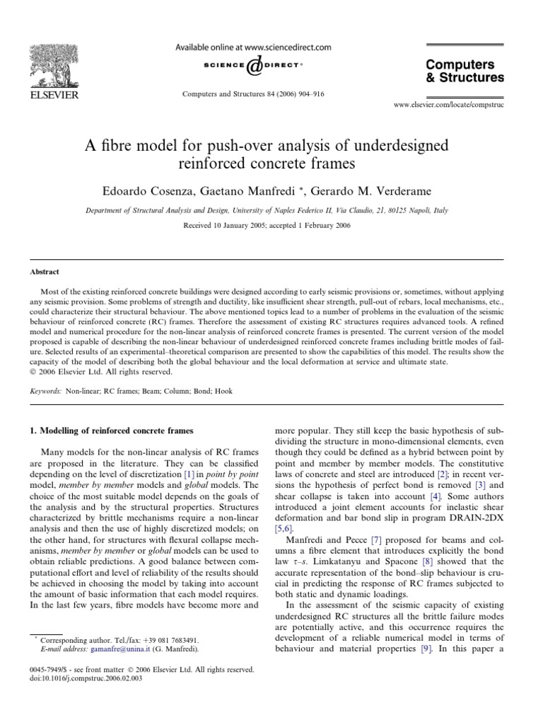 A Fibre Model For Push-Over Analysis of Under Designed Reinforced ...