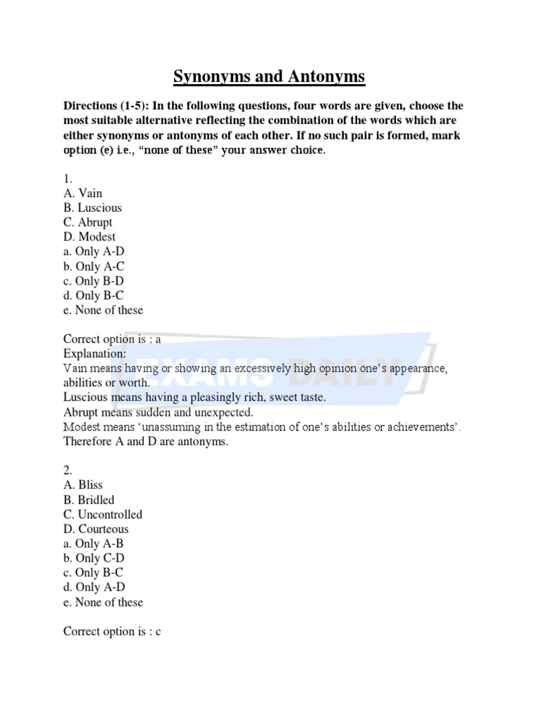 Synonyms and Antonyms | PDF | Criminal Justice | Crime & Violence