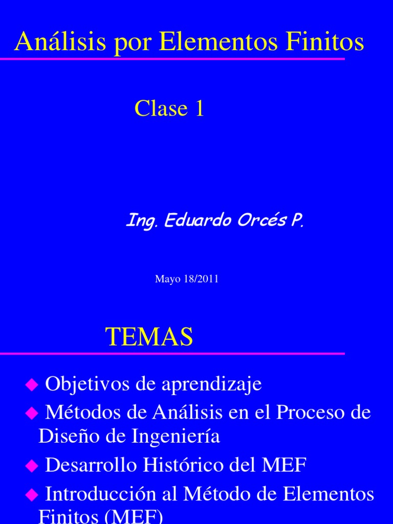 Introducción al Método de Elementos Finitos | PDF | Método de elementos ...