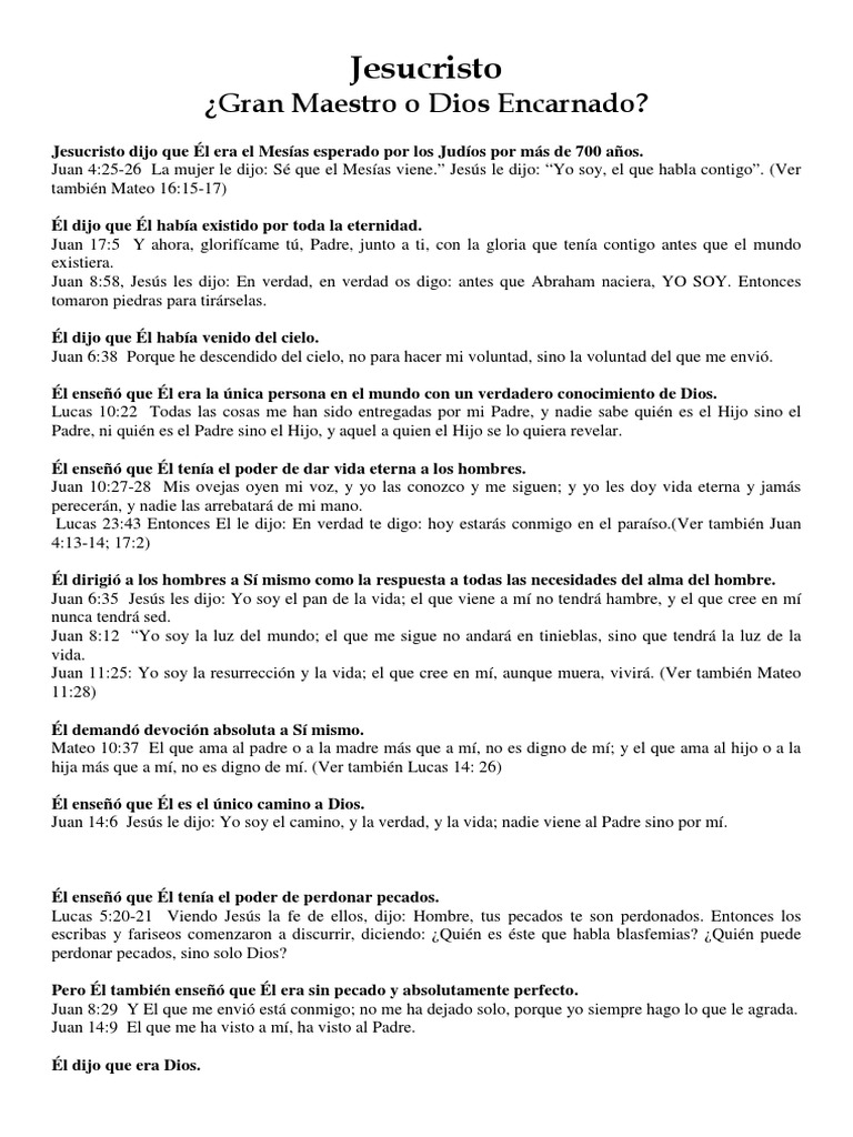 Jesucristo Dios Encarnado | PDF | Evangelio de Mateo | Jesús