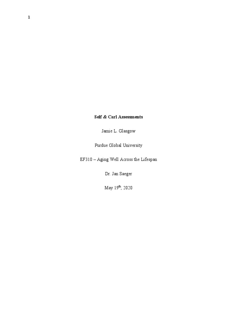 Self & Carl Assessments | PDF | Strength Training | Management Of Obesity