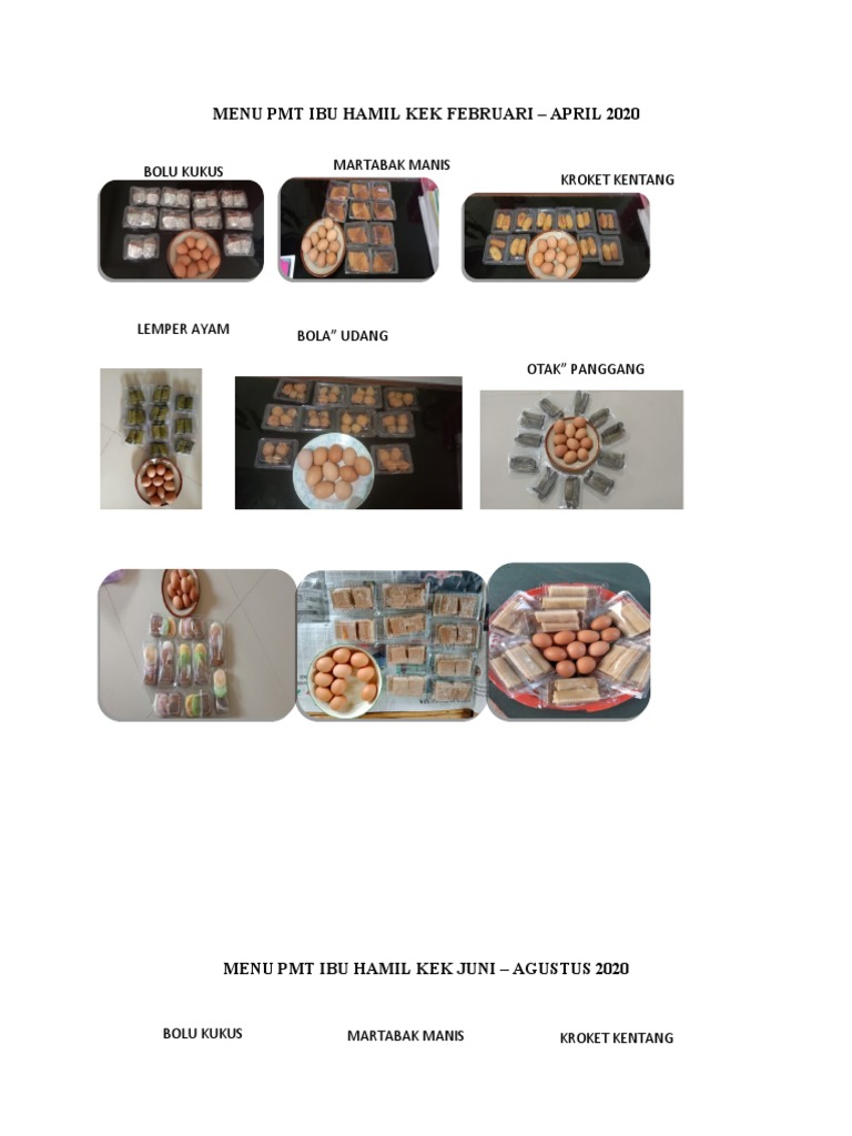 Menu PMT Ibu Hamil Kek | PDF