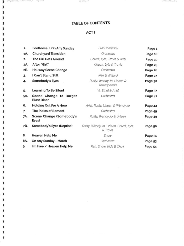 Footloose FULL VOCAL BOOK | PDF