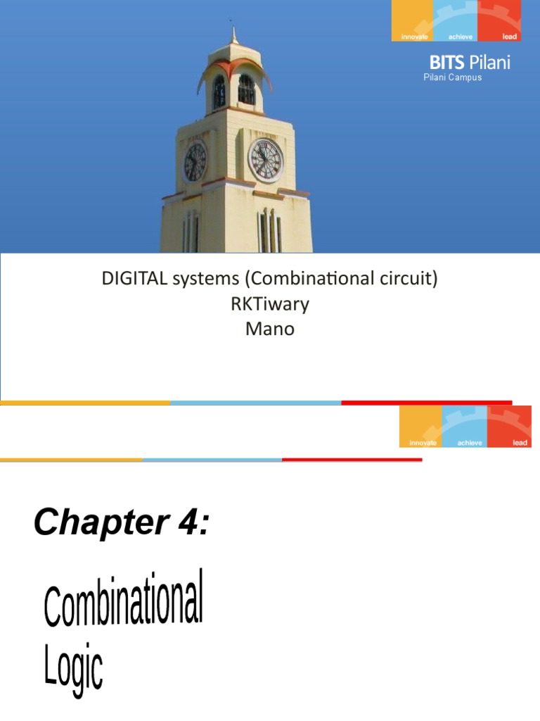 Bits Pilani: Digital Systems (Combinational Circuit) Rktiwary Mano ...