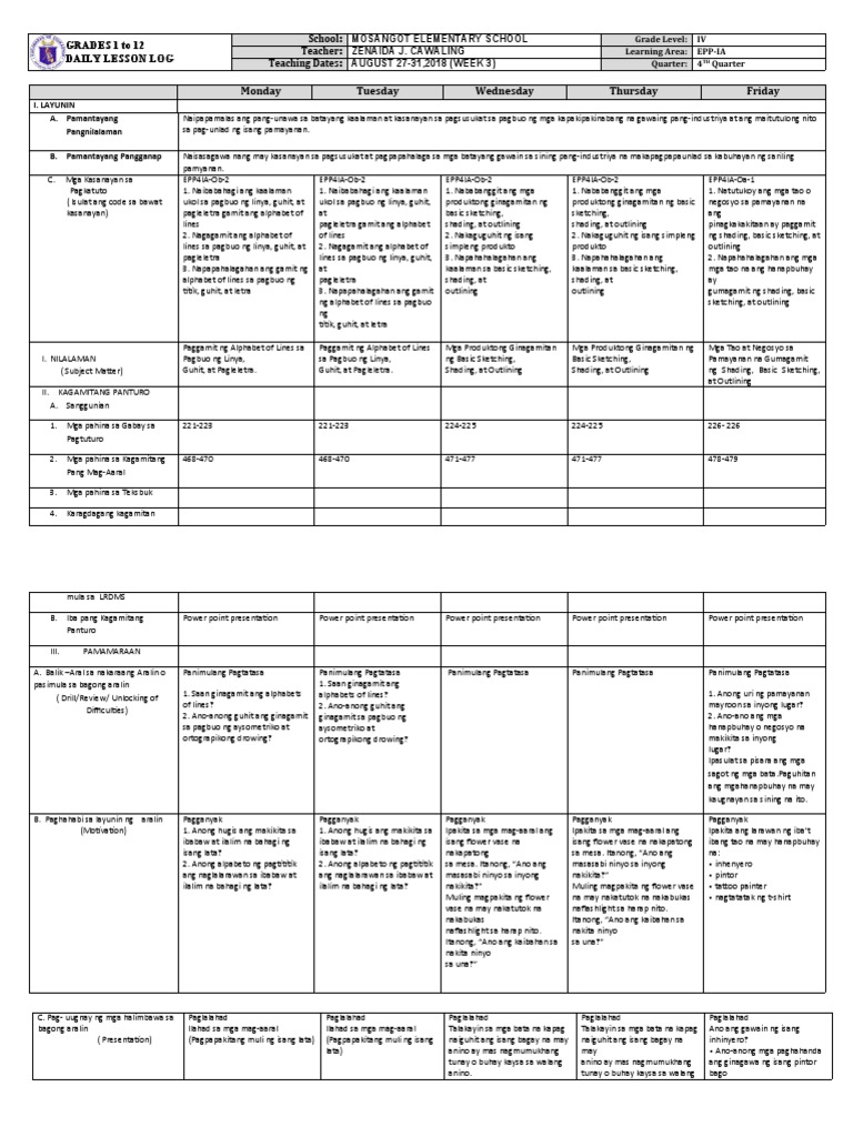 Grade 4 DLL Epp 4 q4 Week 3 | PDF
