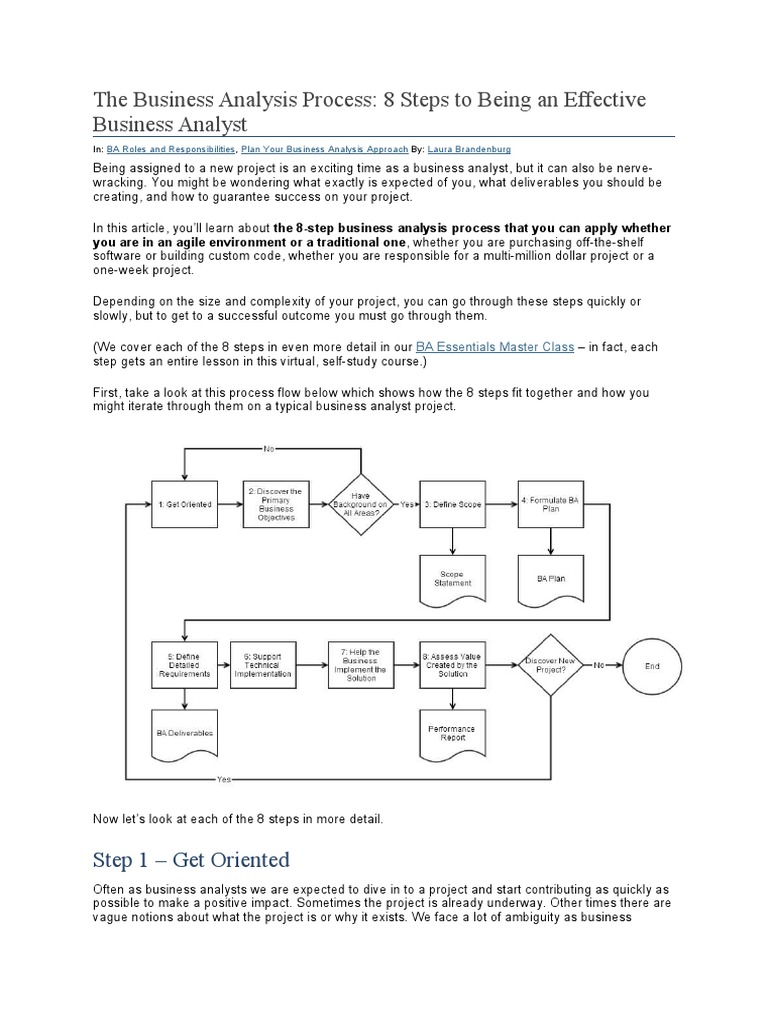 8 Steps in the Business Analysis Process | PDF | Business Analysis ...