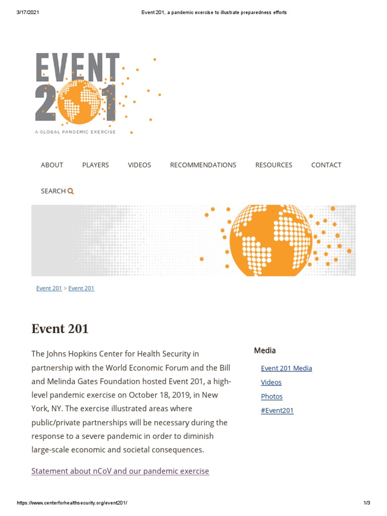 Event 201 | PDF | Economies | Policy