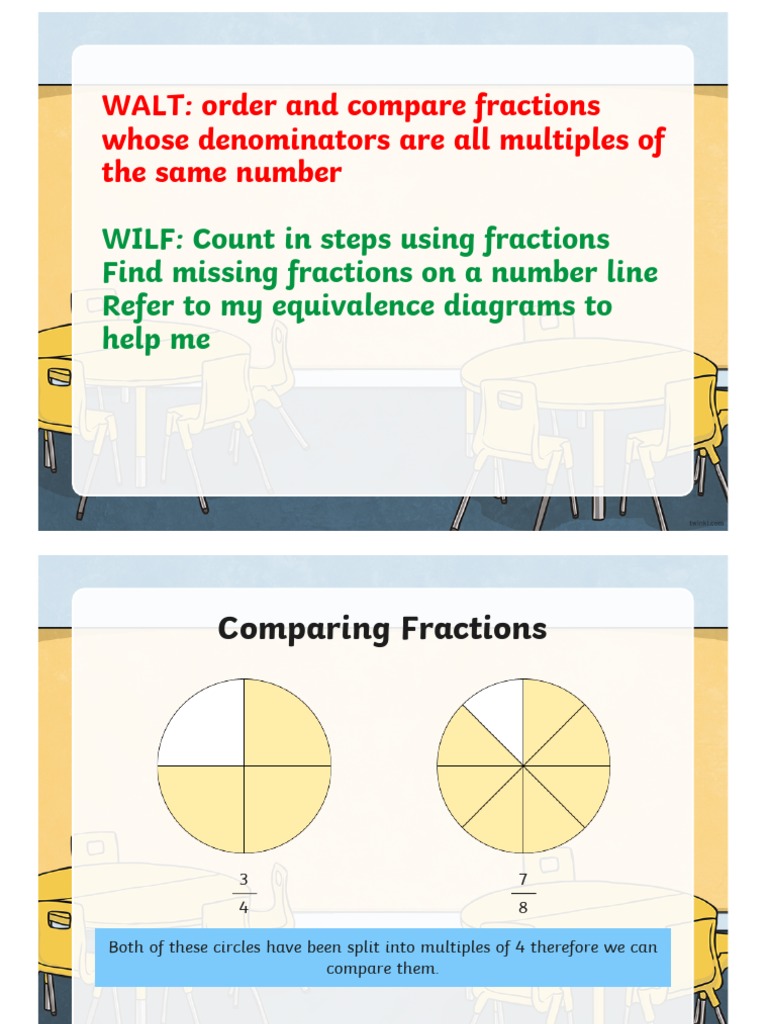 Comparing and Ordering Fractions PDF | PDF | Mathematics | Notation