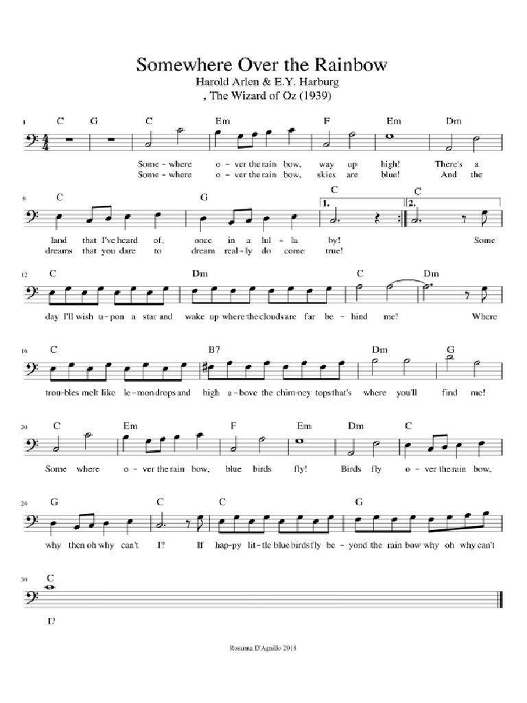 Over The Rainbow Chord | PDF