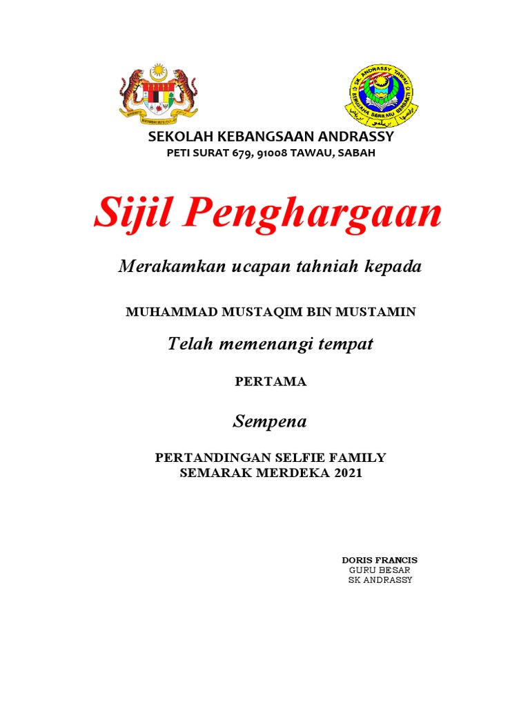 Sijil Program Kemerdekaan | PDF