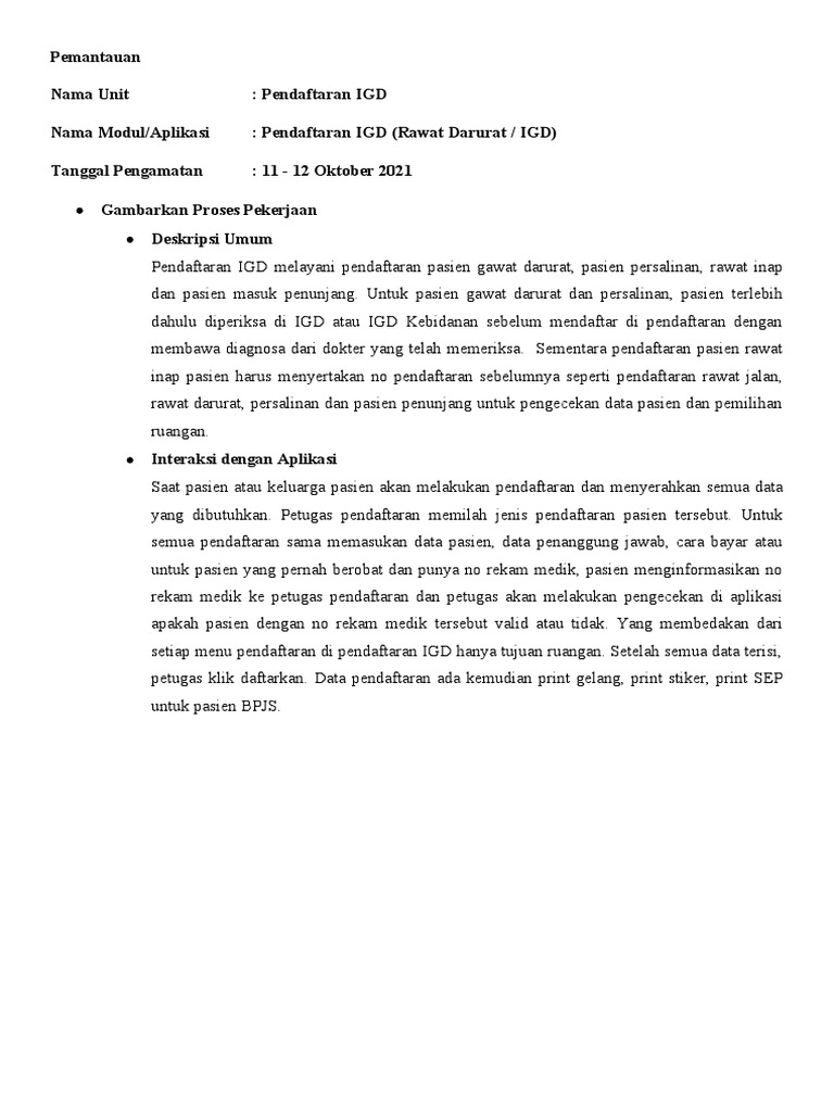 Pemantauan IGD - Ponek | PDF | Pengembangan Diri | Kesehatan Holistik