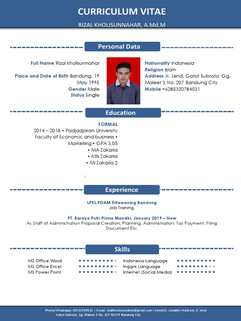 CV Rizal Kholisunnahar | PDF