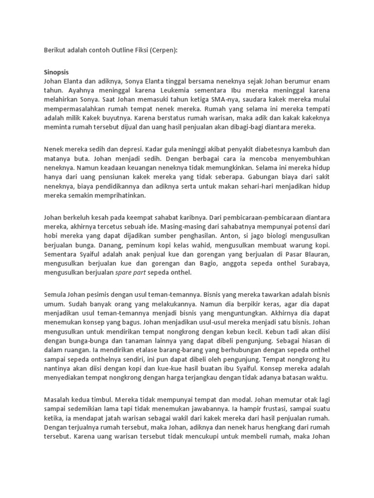 Contoh Outline Fiksi | PDF