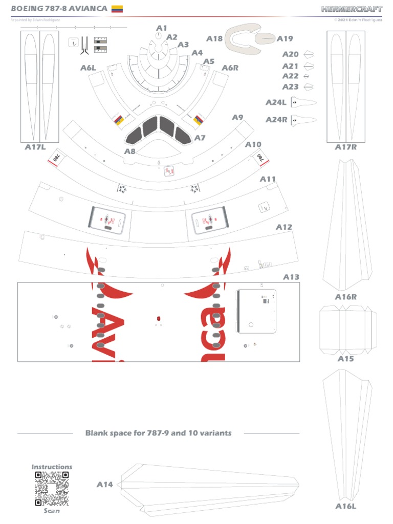 787 Avianca Papercraft | PDF | Aviation | Manufactured Goods