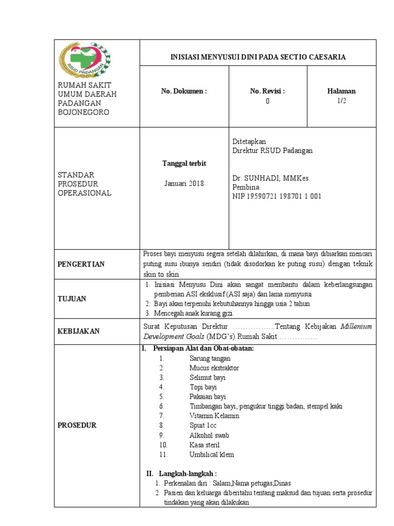 SPO IMD Dan ASI Eksklusif Gemeli Partus SC | PDF
