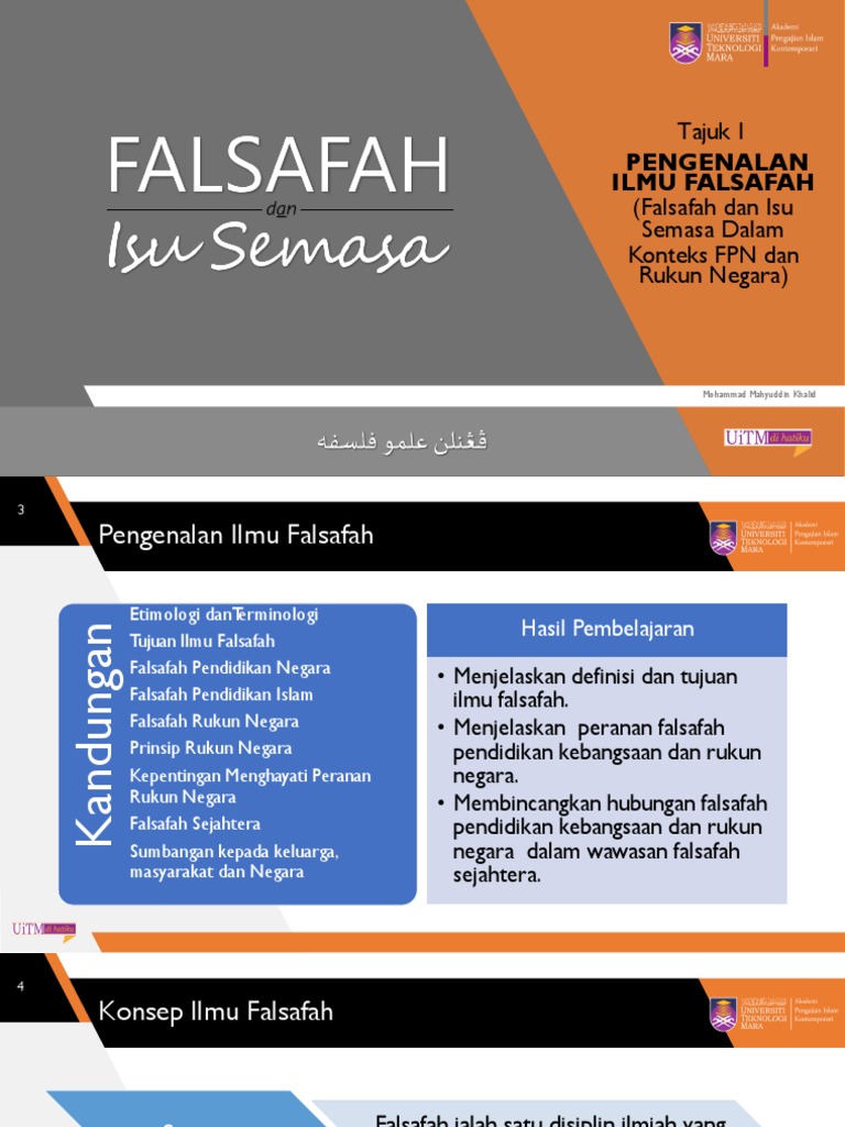 Minggu 2 (Bab 1 Pengenalan Ilmu Falsafah) | PDF