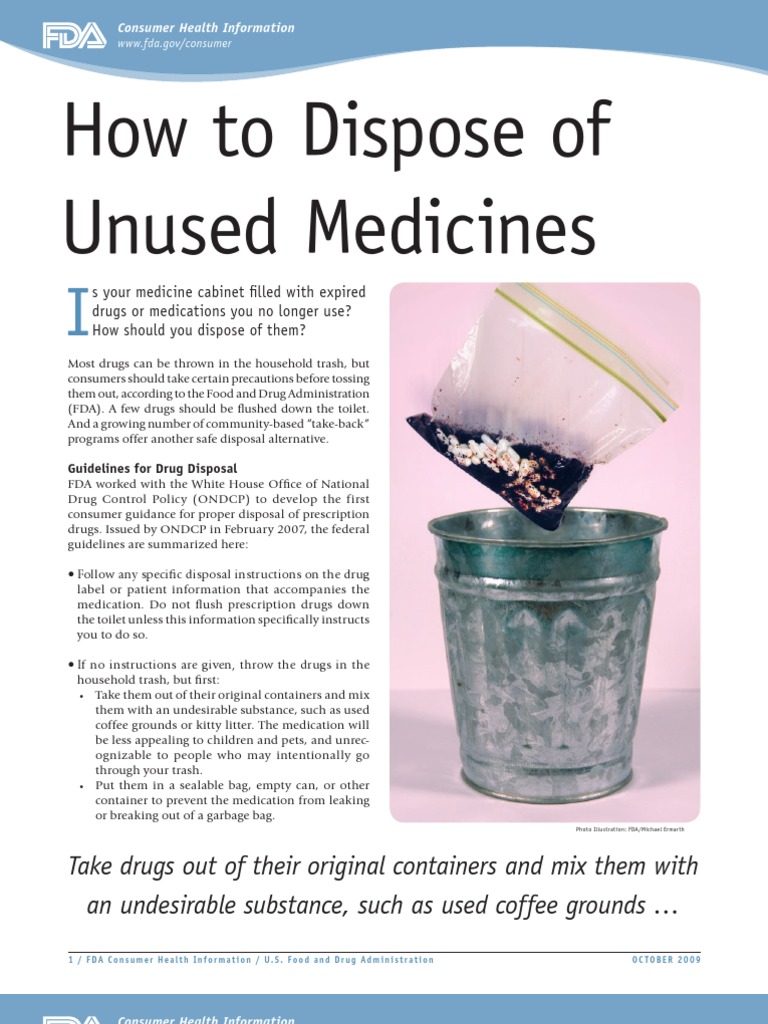 FDA-Drug Disposal Guideline | PDF | Food And Drug Administration ...