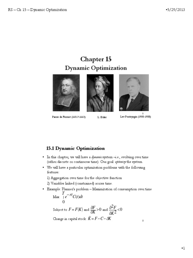 15.1 Dynamic Optimization | PDF | Calculus Of Variations | Mathematical ...