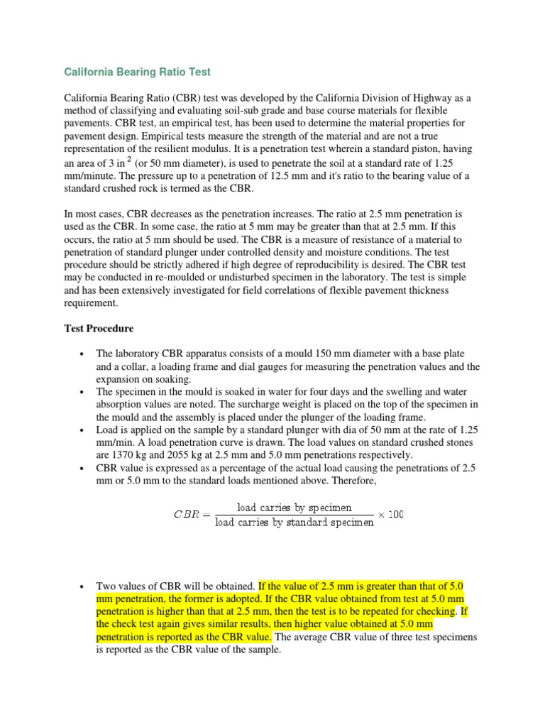 Cbr Test Pdf Building Engineering Applied And Interdisciplinary