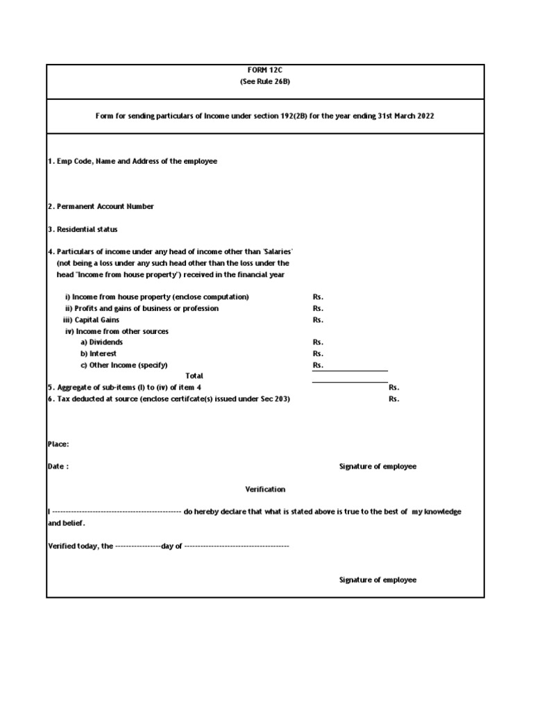 Annexure III&IIIA-Form12C&ComputationSheet | PDF | Income | Taxes