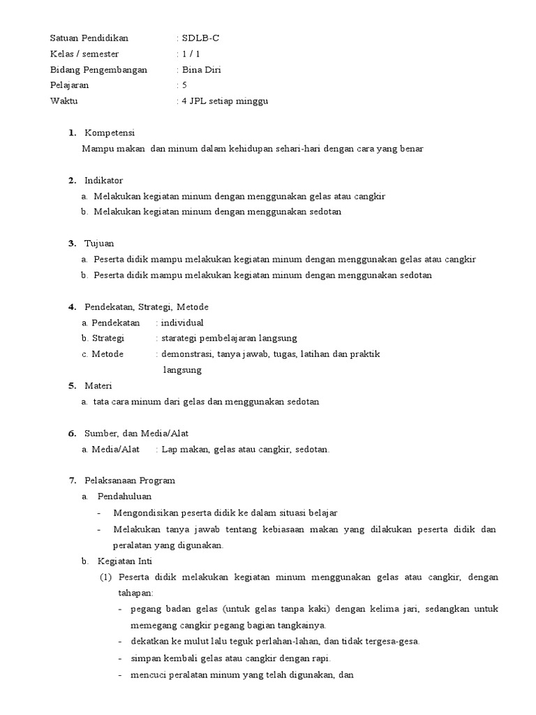 RPP Bina Diri 5 | PDF