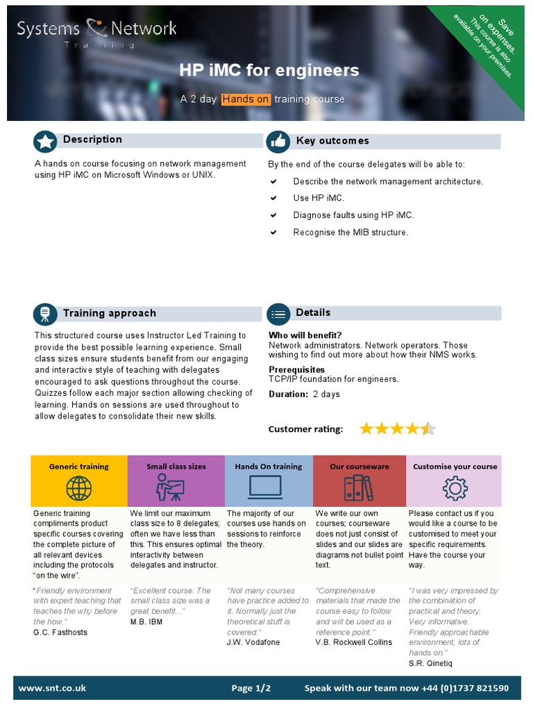 HP iMC For Engineers | PDF | Computing | Computer Networking