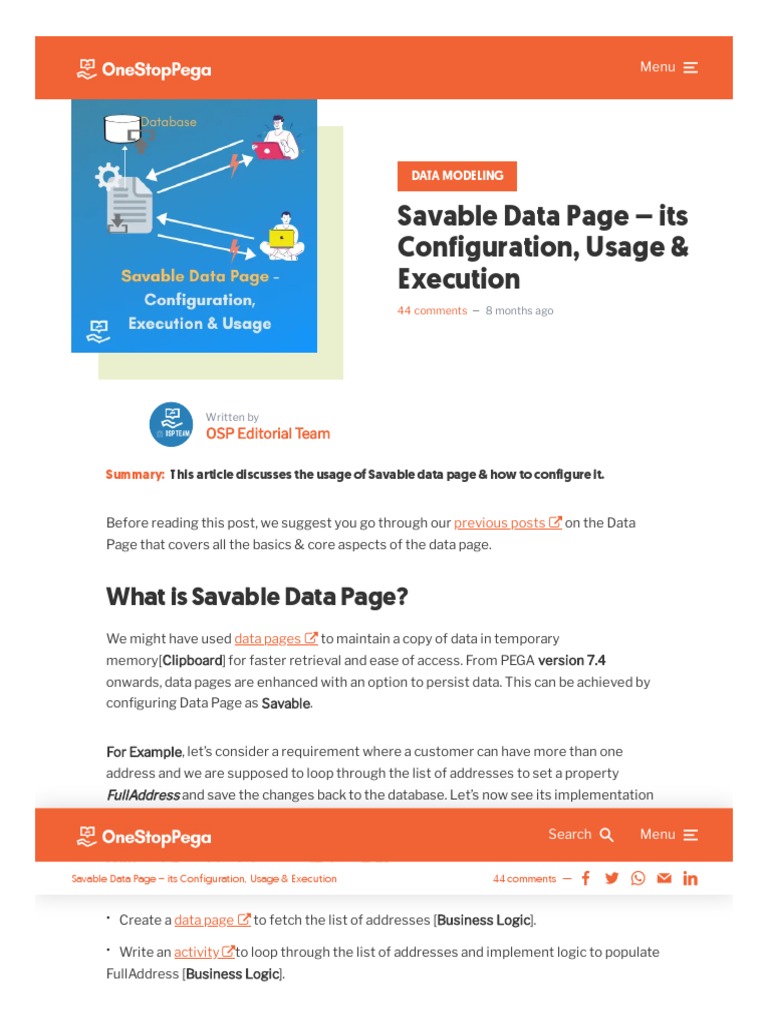 Savable Data Page - Its Configuration, Usage & Execution | PDF ...