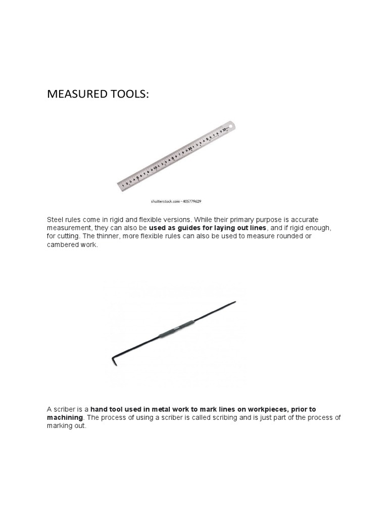 Measured Tools:: Machining. The Process of Using A Scriber Is Called ...
