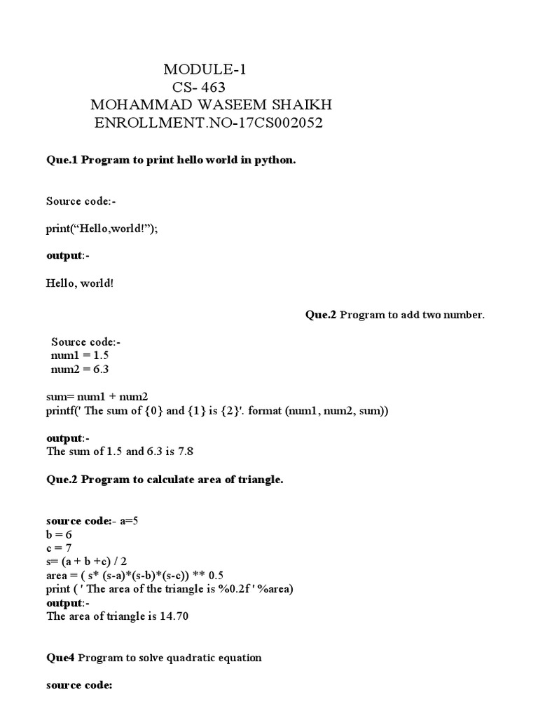 Module-1 CS-463 Mohammad Waseem Shaikh ENROLLMENT - NO-17CS002052 | PDF | Fahrenheit | Software ...