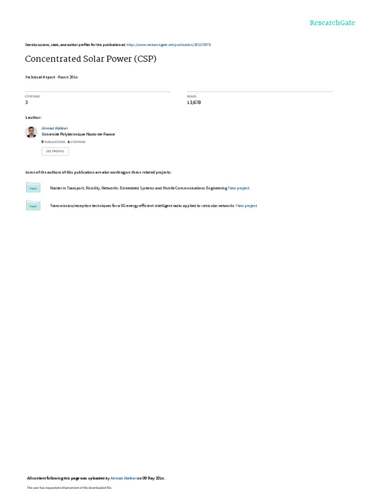 CSP Report Revision 7 | PDF | Solar Power | Power Station