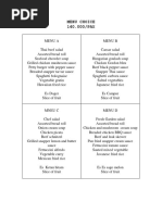 5 Course Table D'hote Menu | PDF