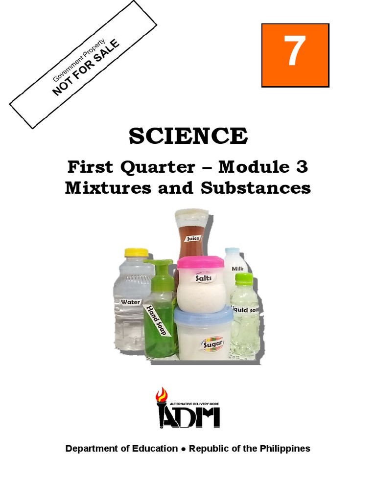 Science: First Quarter - Module 3 Mixtures and Substances | PDF ...