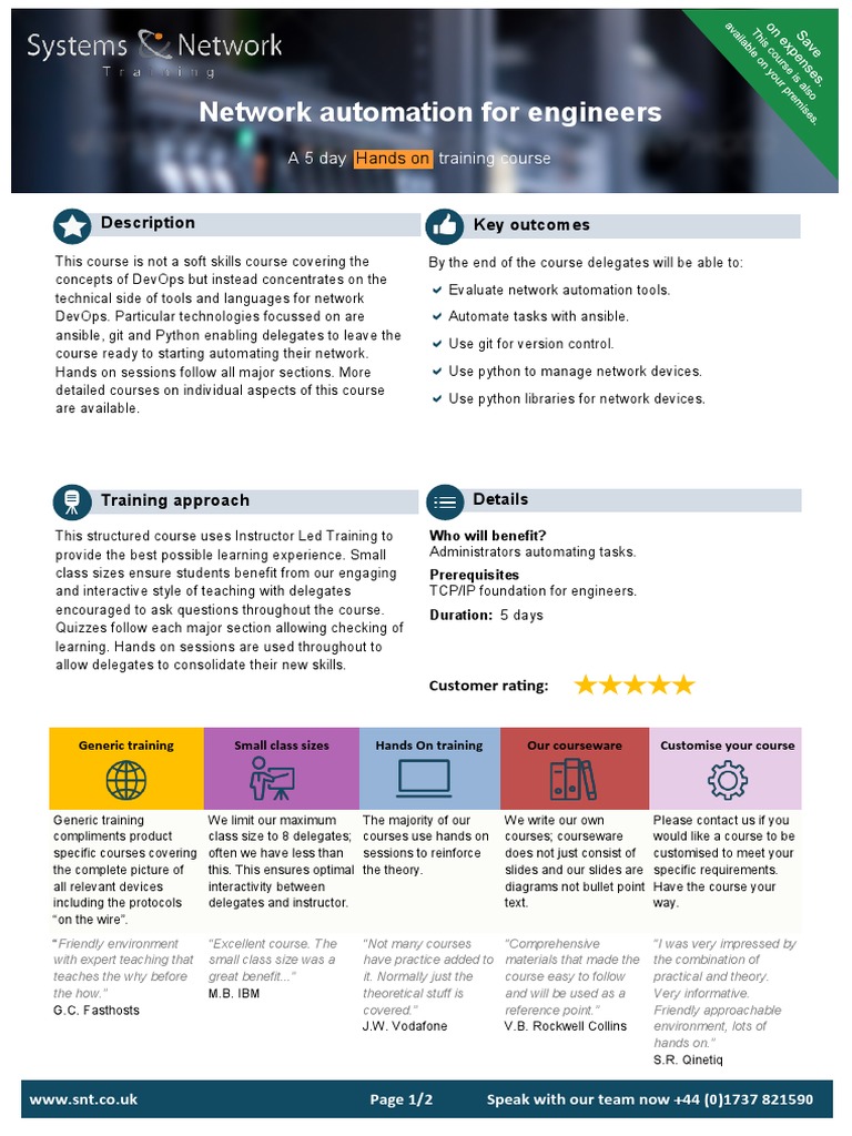 Hands-On Network Automation Training: Learn Ansible, Python, and DevOps ...