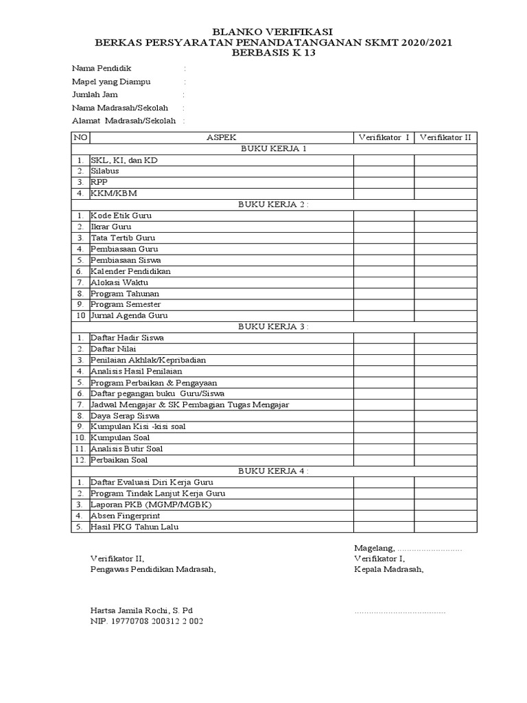 Ceklis Buku 1-4 Dan SKMT Guru | PDF