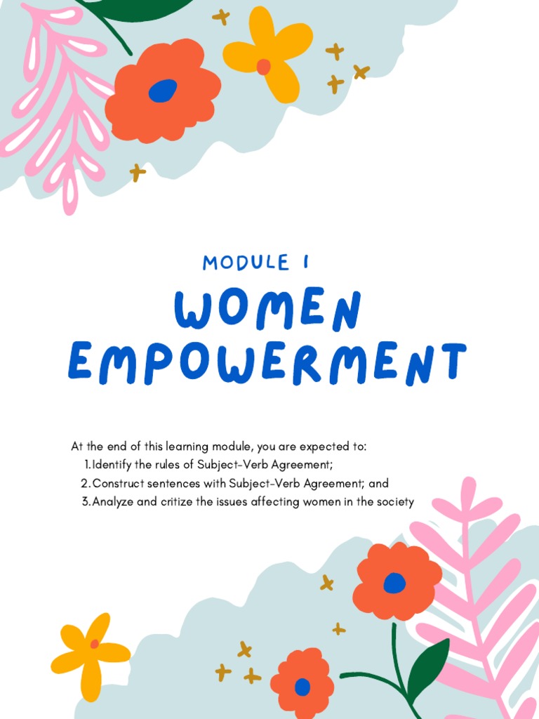 Module 1 Women Empowerment | PDF | Grammatical Number | Plural