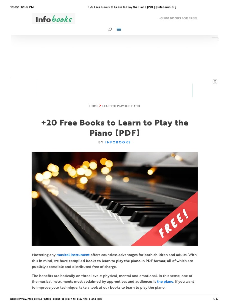 +20 Free Books To Learn To Play The Piano (PDF) | Download Free PDF ...