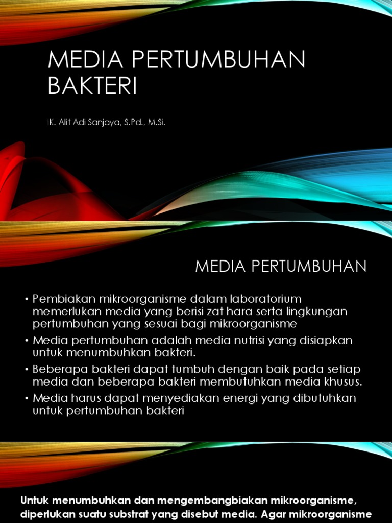 Media Pertumbuhan Bakteri | PDF
